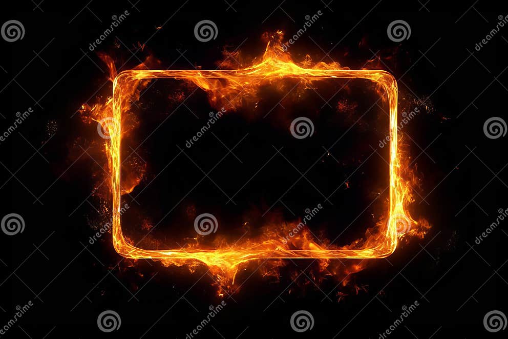 Rectangle Fire Frame Active. Generate Ai Stock Illustration ...