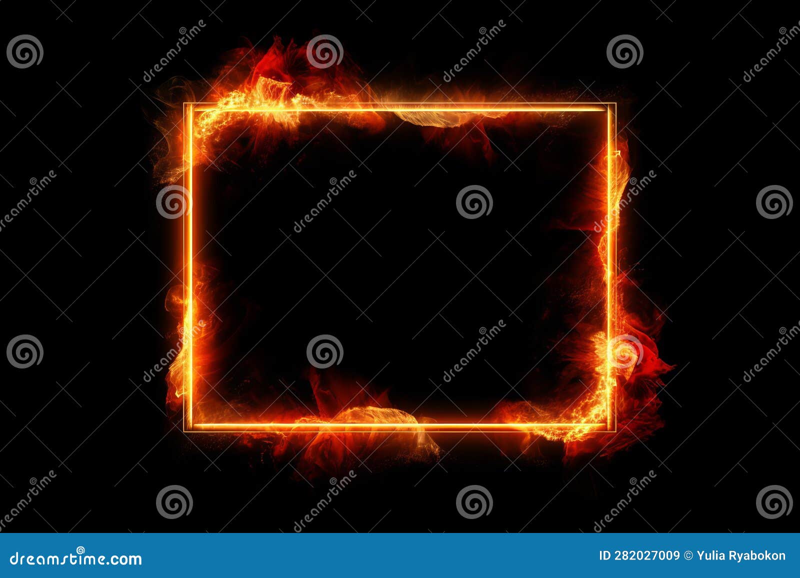 Rectangle Fire Frame Simple. Generate Ai Stock Illustration ...