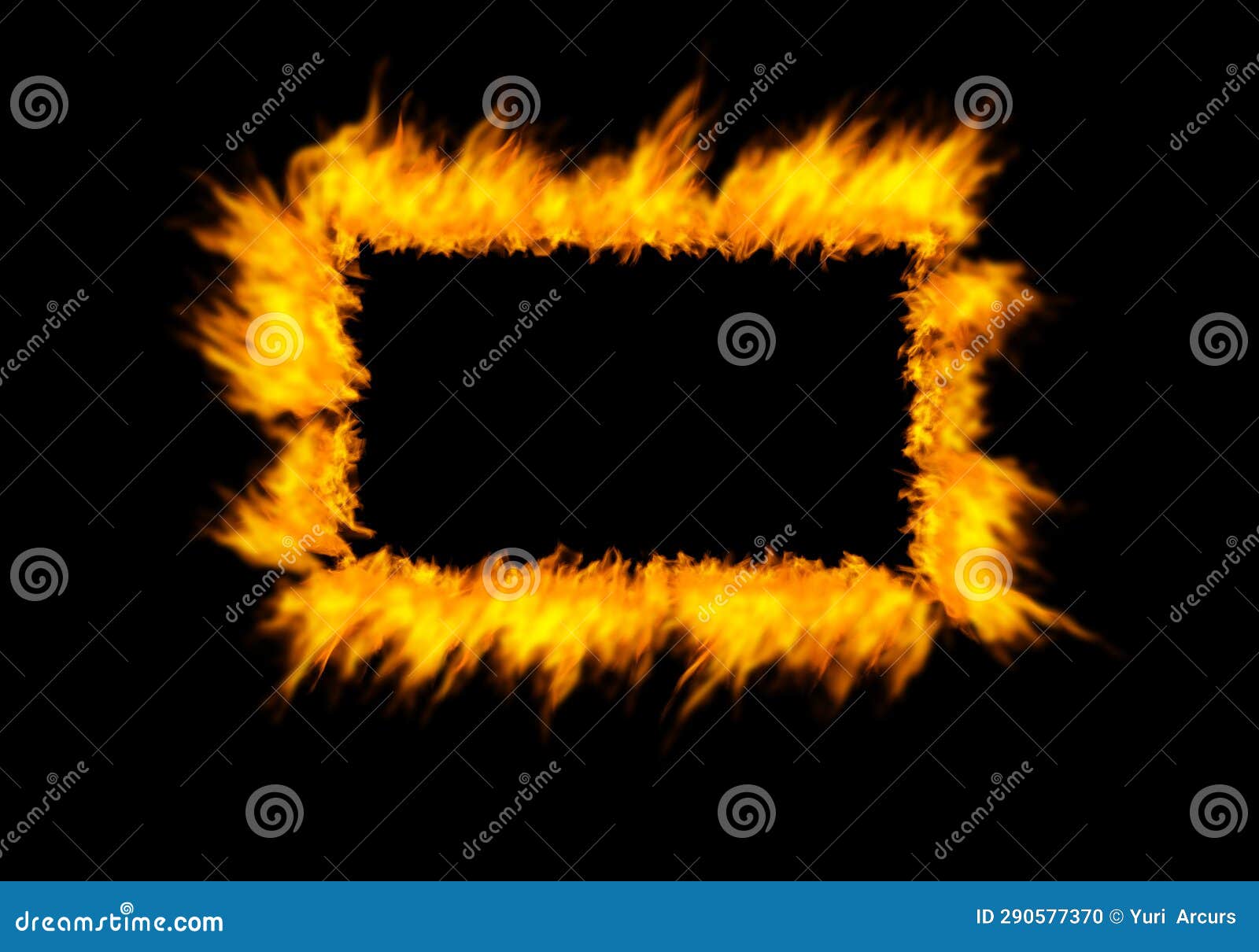 Rectangle, Flame and Heat on Black Background with Color, Texture and ...