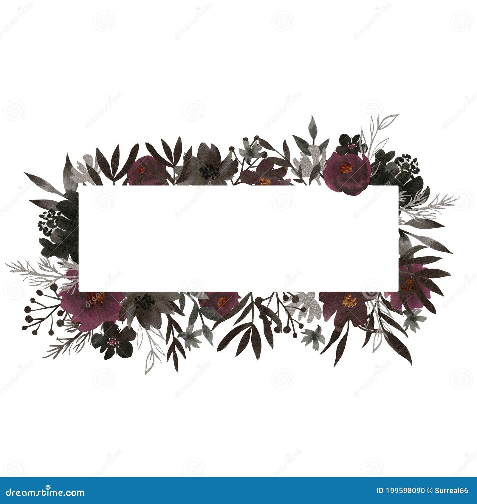 Rectangle Floral Frame for Celebration Design Stock Illustration ...