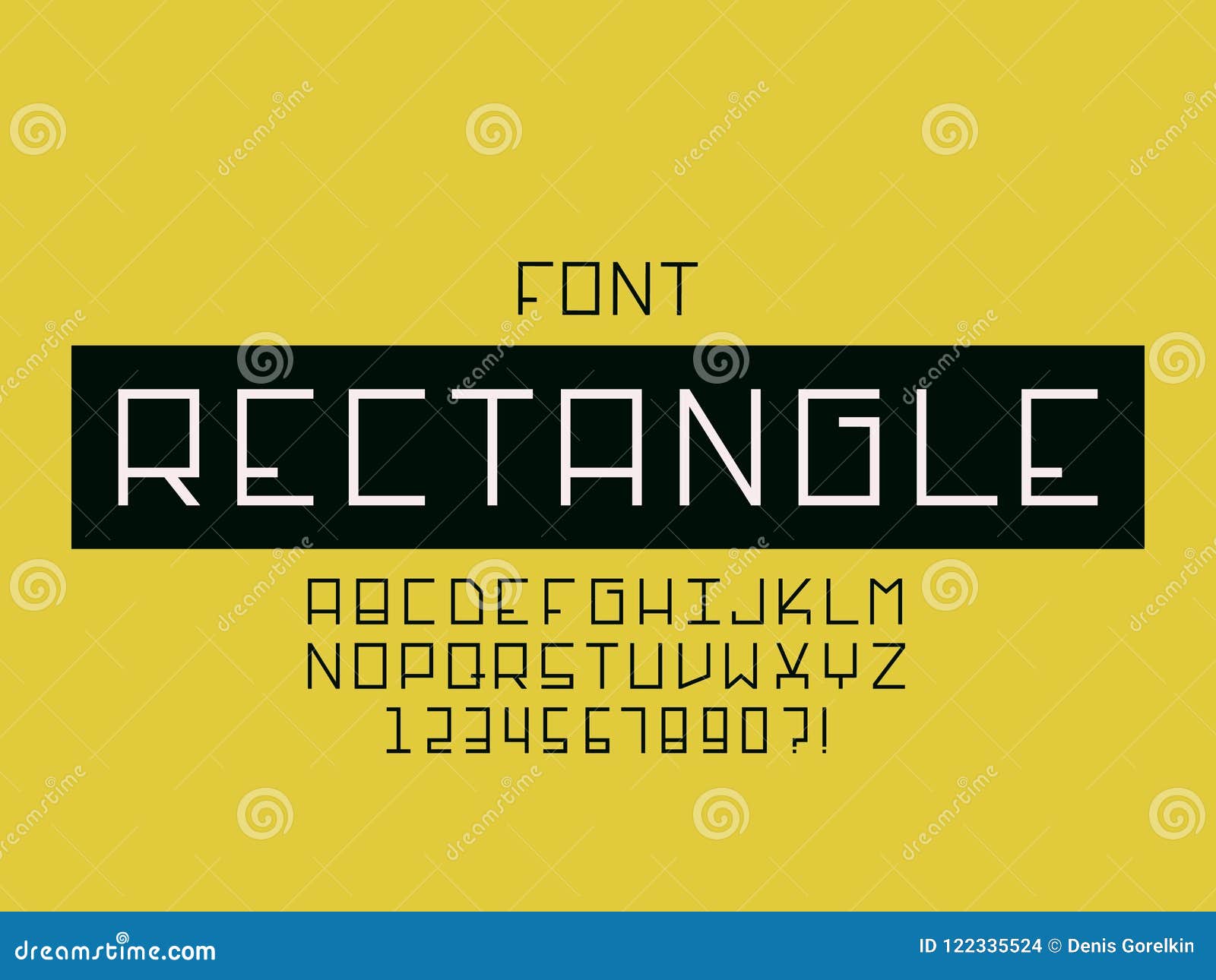 Rectangle Font. Vector Alphabet L Stock Vector - Illustration of ...