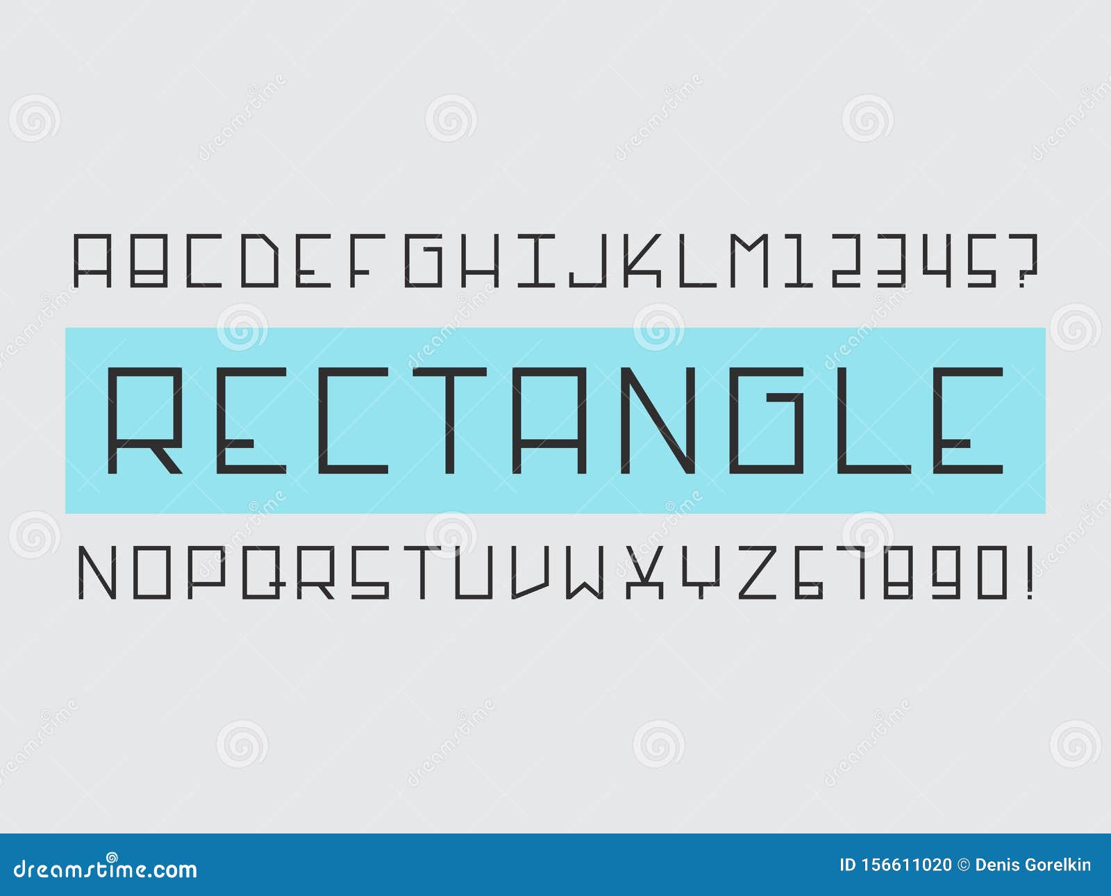 Rectangle Font. Vector Alphabet Stock Vector - Illustration of typeset ...
