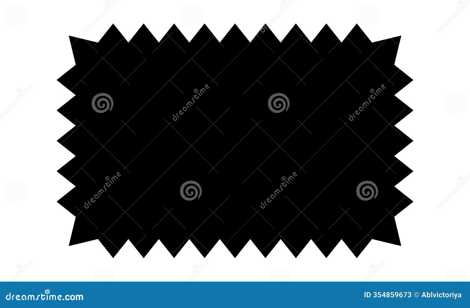 Rectangle Form with Zigzag Edges. Empty Text Box, Speech Bubble, Tag or Label Rectangular Shape ...