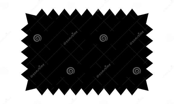 Rectangle Form with Zigzag Edges. Empty Text Box, Speech Bubble, Tag or Label Rectangular Shape ...