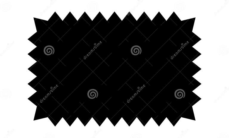 Rectangle Form with Zigzag Edges. Empty Text Box, Speech Bubble, Tag or ...