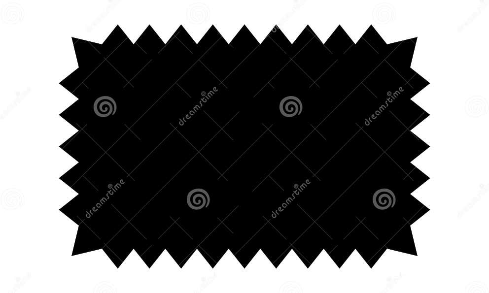 Rectangle Form with Zigzag Edges. Empty Text Box, Speech Bubble, Tag or ...