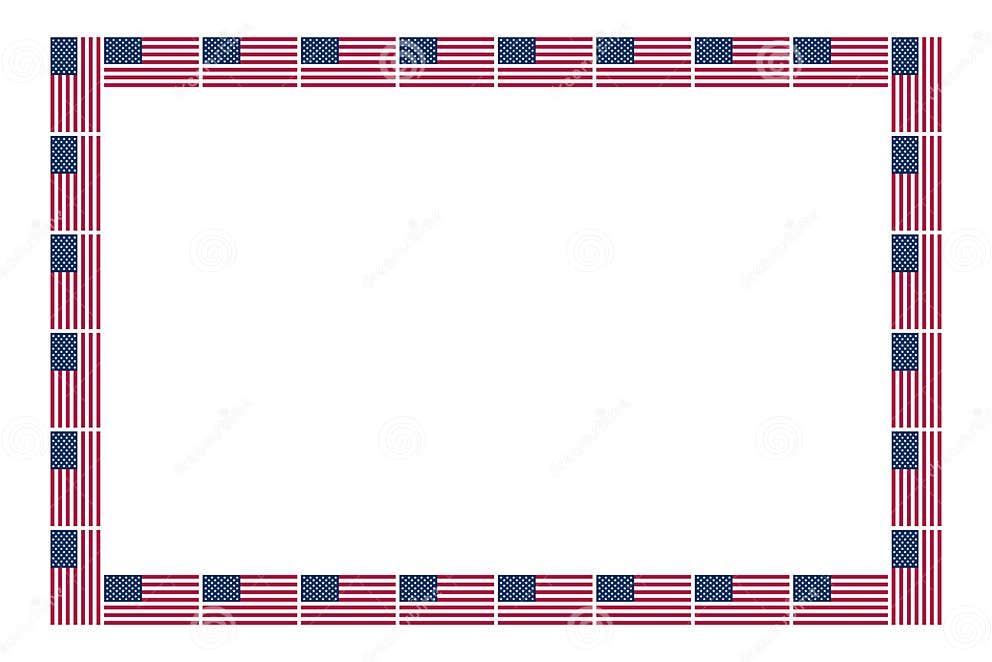 Rectangle Frame, with American Flag Pattern, Decorative Rectangular ...