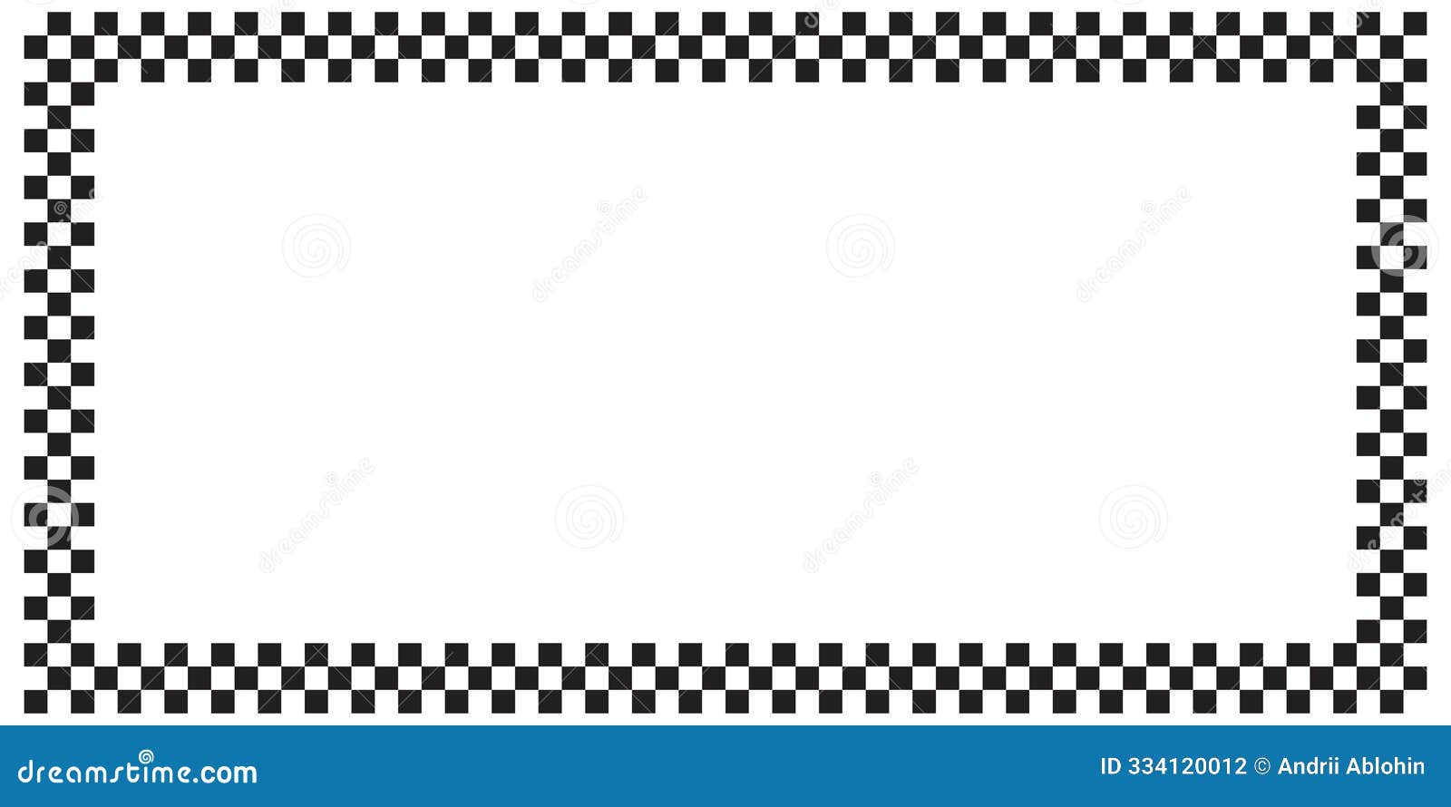 Rectangle Frame with Checkered Print on Borders. Rectangular Vignette ...