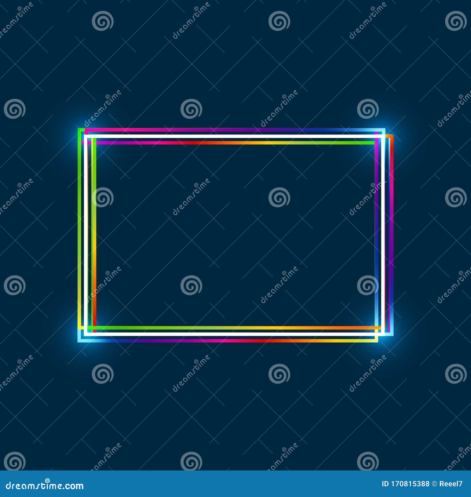 Rectangle Frame with Colorful Multi-layered Outline and Glowing Light ... Rectangle Frame with Colorful Multi-layered Outline and Glowing Light ...