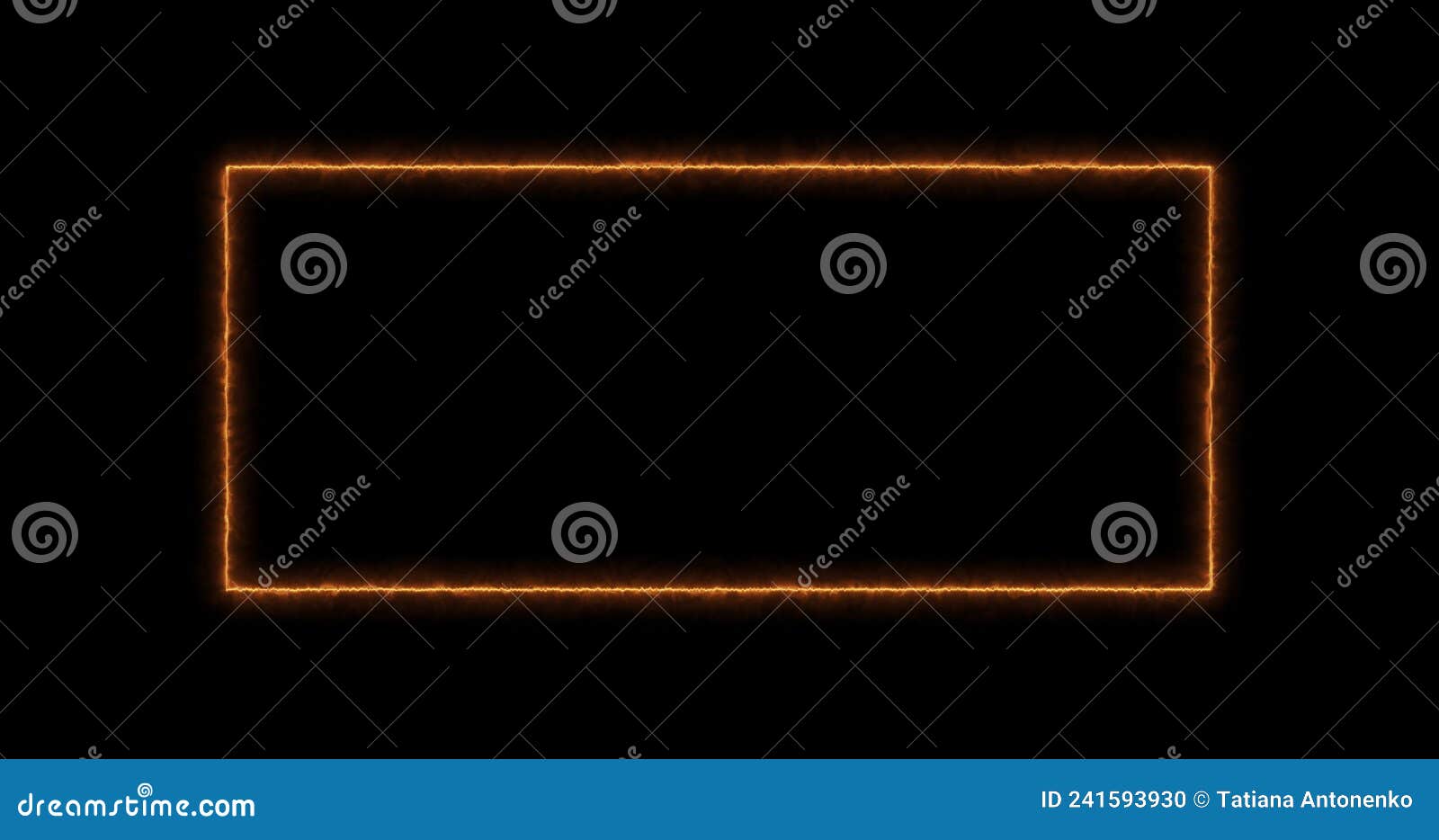 Rectangle, Frame of Energy, Neon, Smoke. Orange, Red Rectangle on a ...