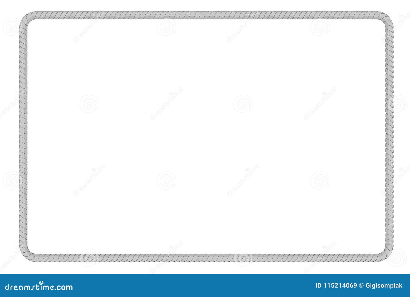 Rectangle Frame from Gray Rope for Your Element Design, Isolated on ...