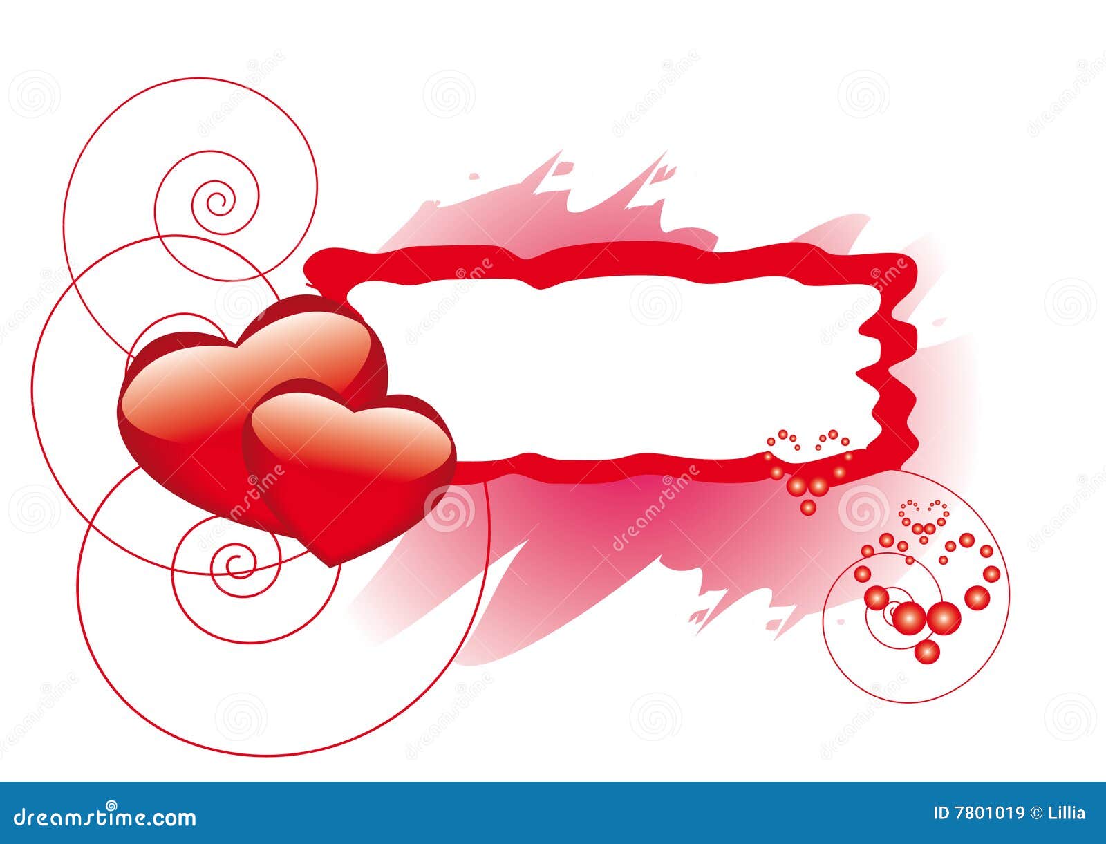 Rectangle Frame with Hearts Stock Vector - Illustration of love ...