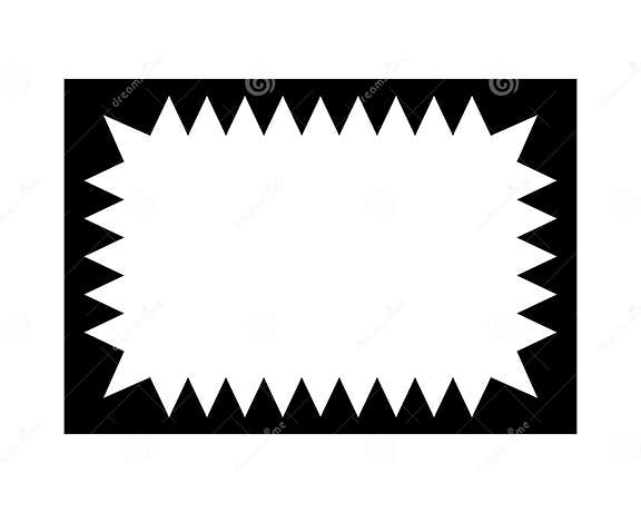 Rectangle Frame with Inner Zigzag Edges. Empty Text Box, Speech Bubble ...