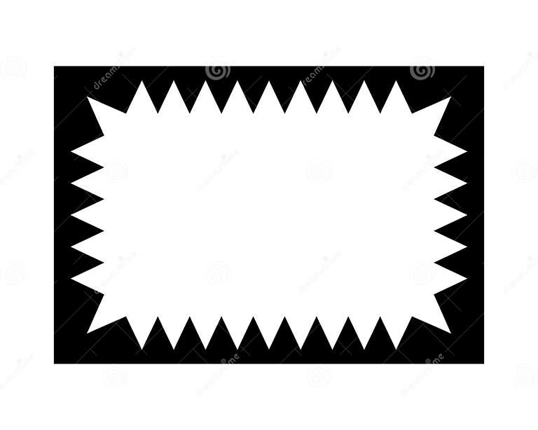 Rectangle Frame with Inner Zigzag Edges. Empty Text Box, Speech Bubble ...