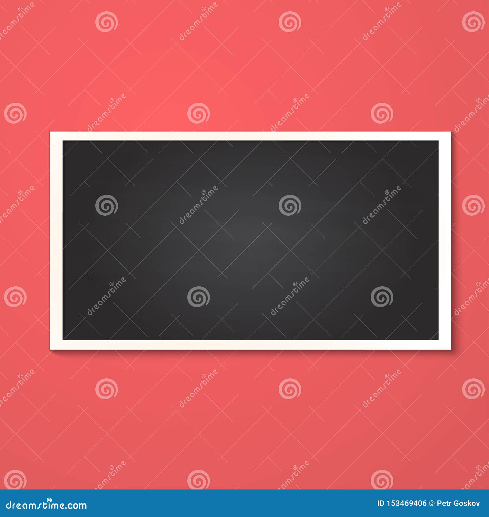 Rectangle Frame Isolated on Red Stock Vector - Illustration of black ...