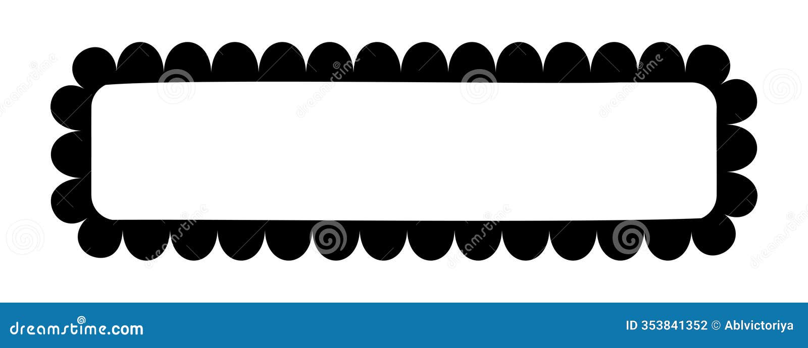 Rectangle Frame with Scallop Borders. Tag, Label, Text Box or Headline ...