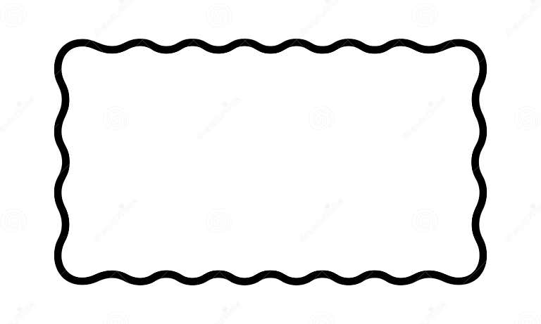 Rectangle Frame with Scalloped Edges. Rectangular Shape with Undulated ...