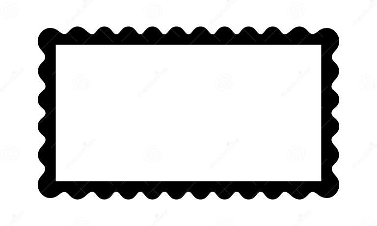 Rectangle Frame with Scalloped Edges. Rectangular Shape with Wavy ...