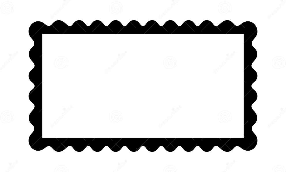 Rectangle Frame with Scalloped Edges. Rectangular Shape with Wavy ...