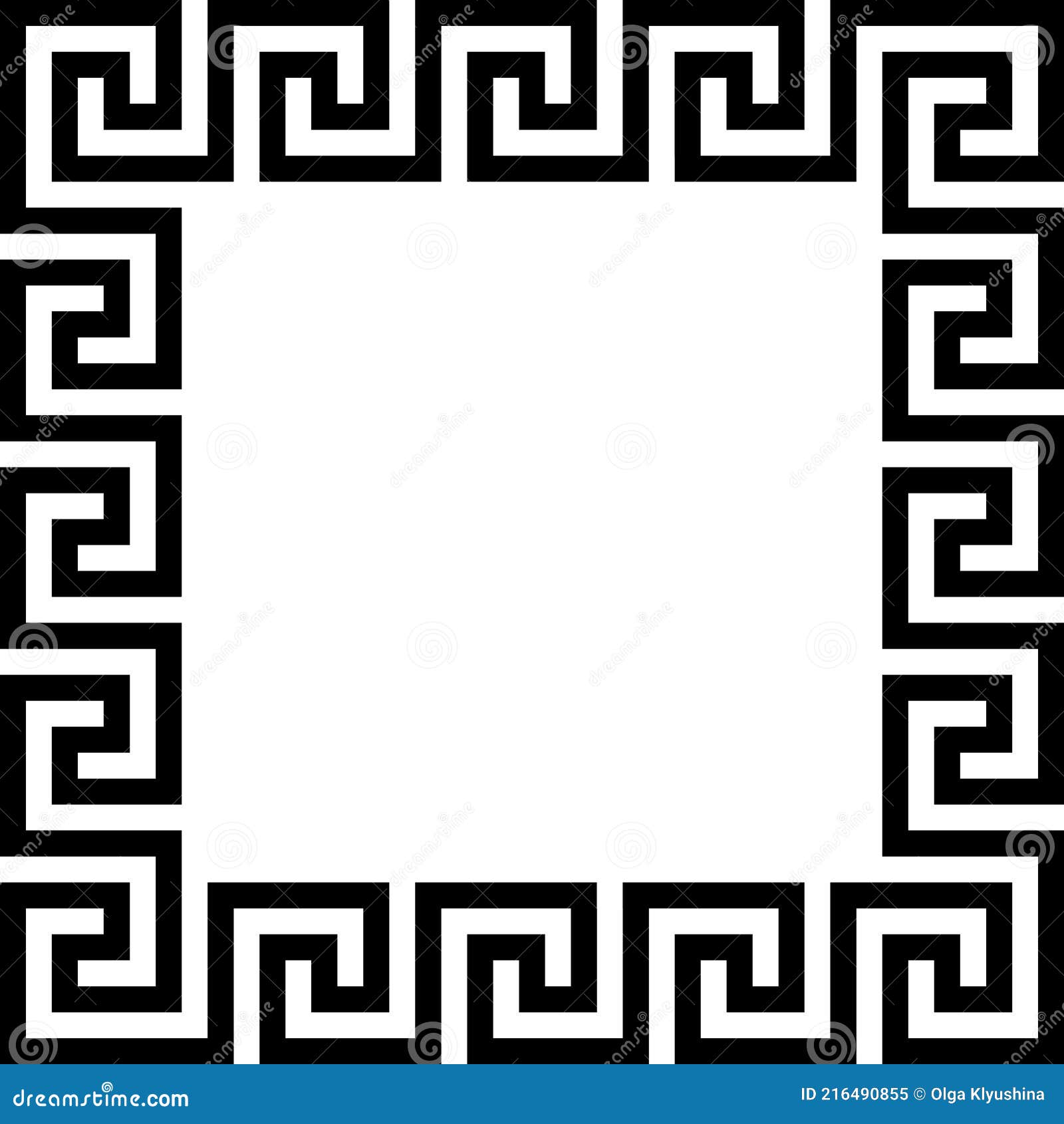 Rectangle Frame with Seamless Meander Pattern. Meandros, a Decorative ...