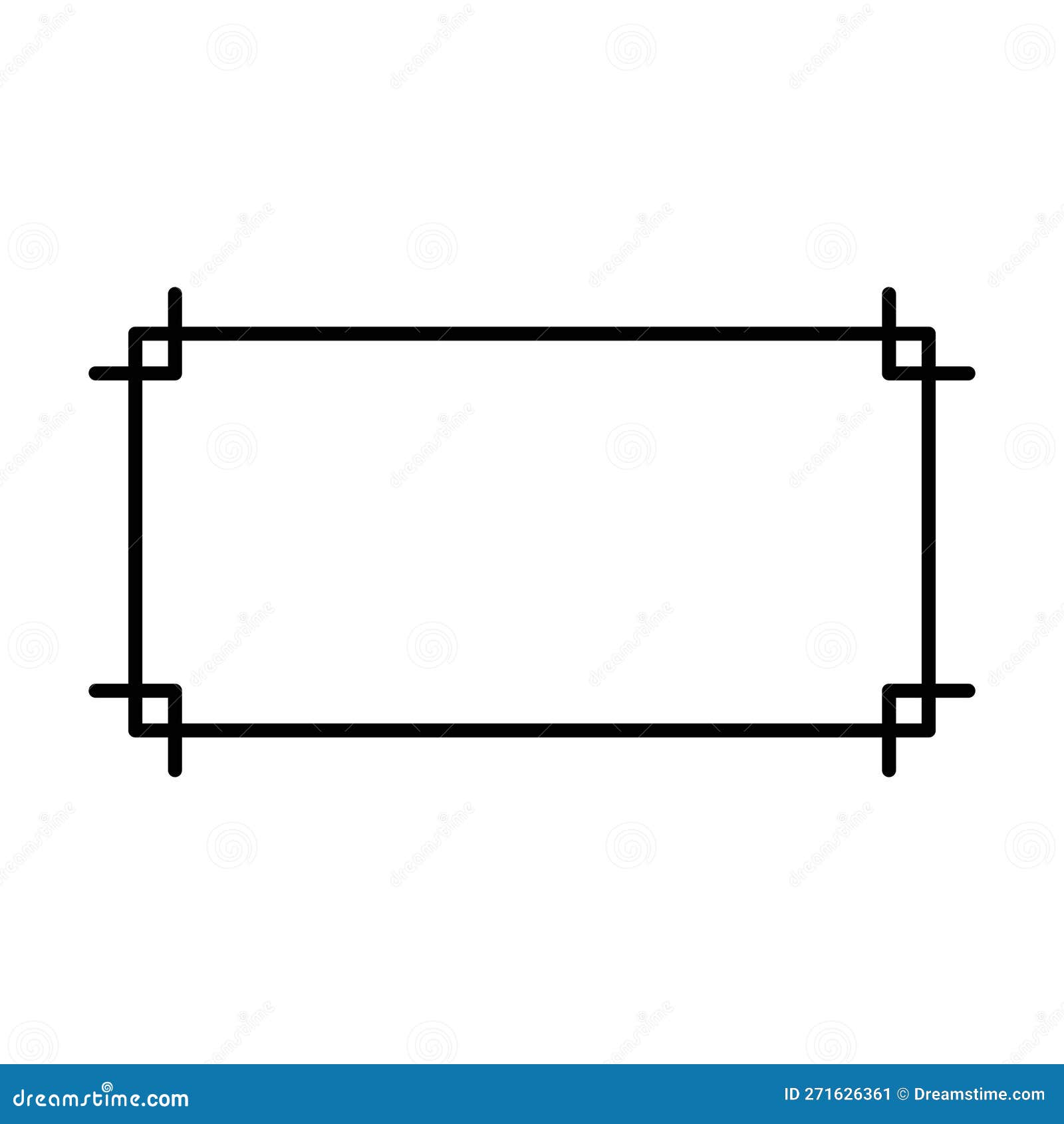 Rectangle Frame Shape Icon, Decorative Vintage Border Doodle Element ...