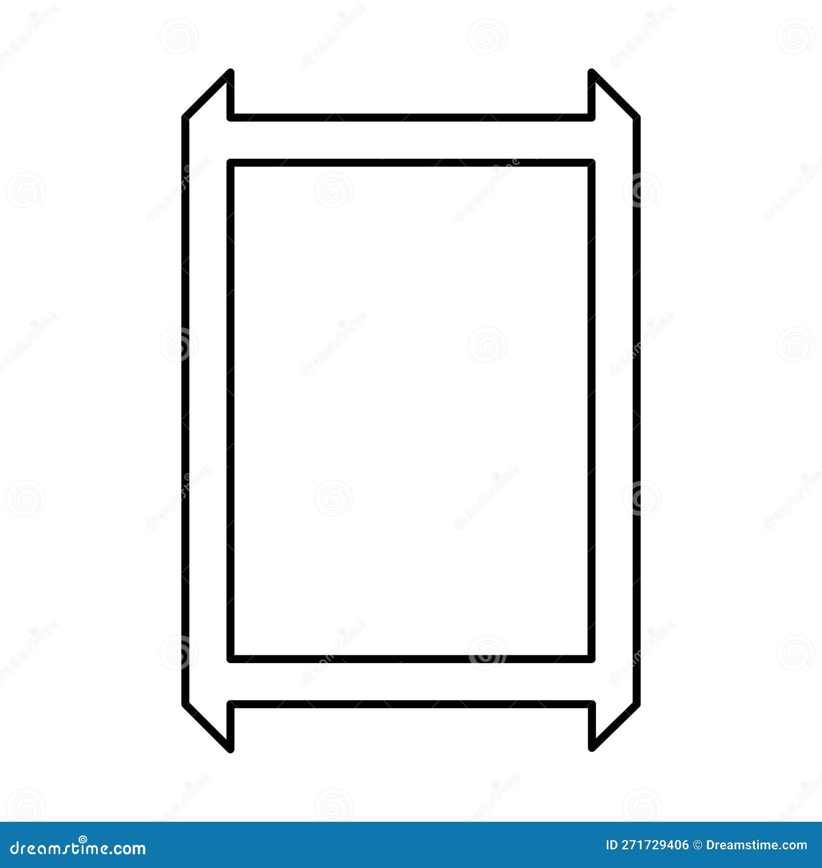 Rectangle Frame Shape Icon, Vertical Decorative Vintage Border Doodle ...