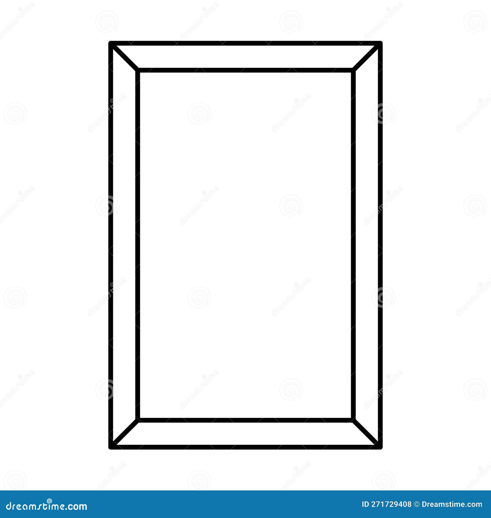 Rectangle Frame Shape Icon, Vertical Decorative Vintage Border Doodle ...