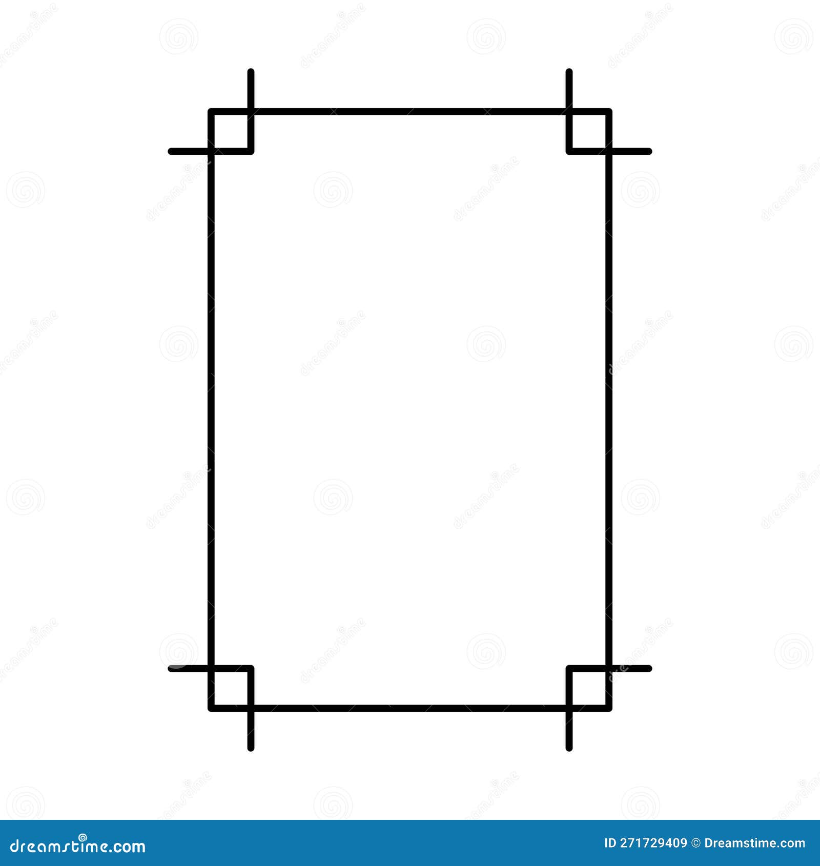 Rectangle Frame Shape Icon, Vertical Decorative Vintage Border Doodle ...