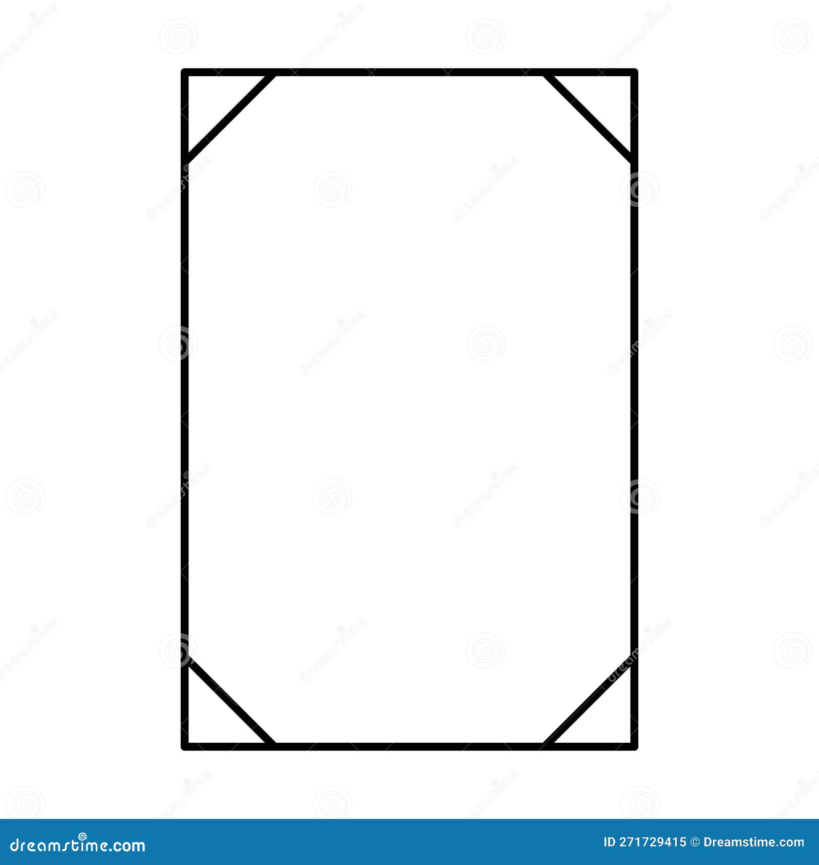 Rectangle Frame Shape Icon, Vertical Decorative Vintage Border Doodle ...