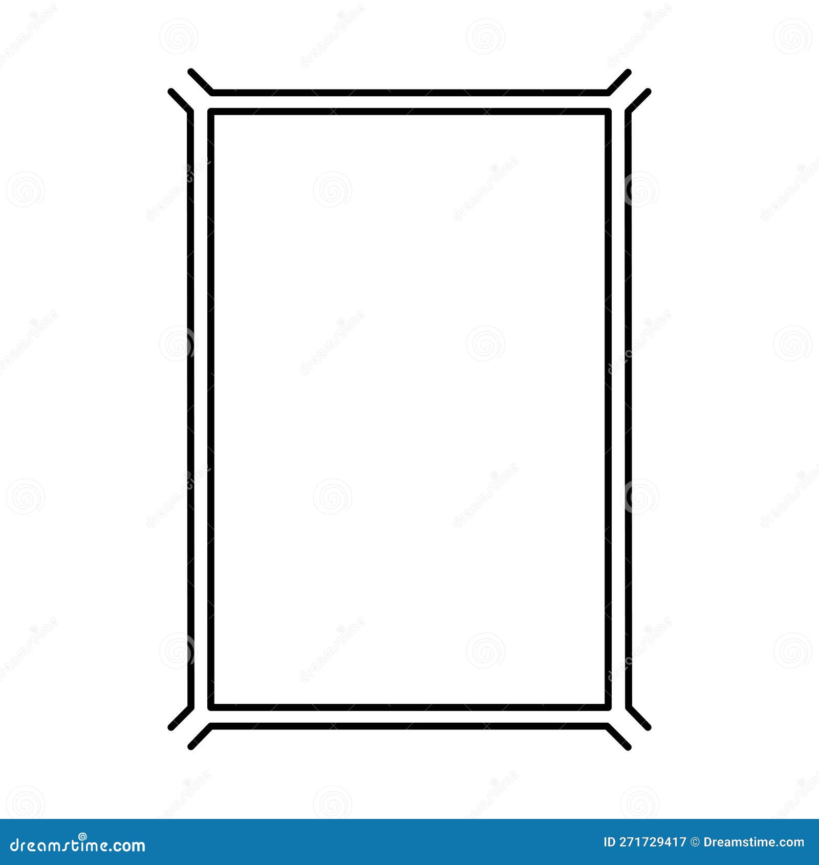 Rectangle Frame Shape Icon, Vertical Decorative Vintage Border Doodle ...