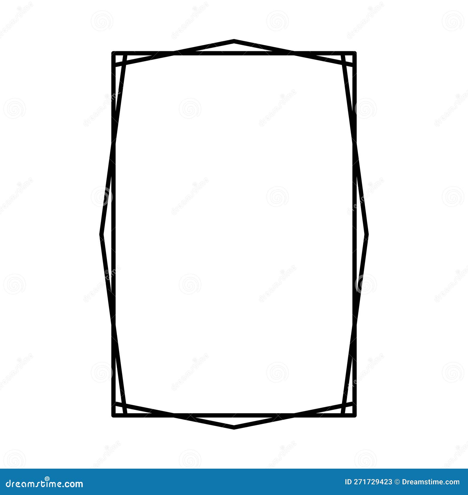 Rectangle Frame Shape Icon, Vertical Decorative Vintage Border Doodle ...