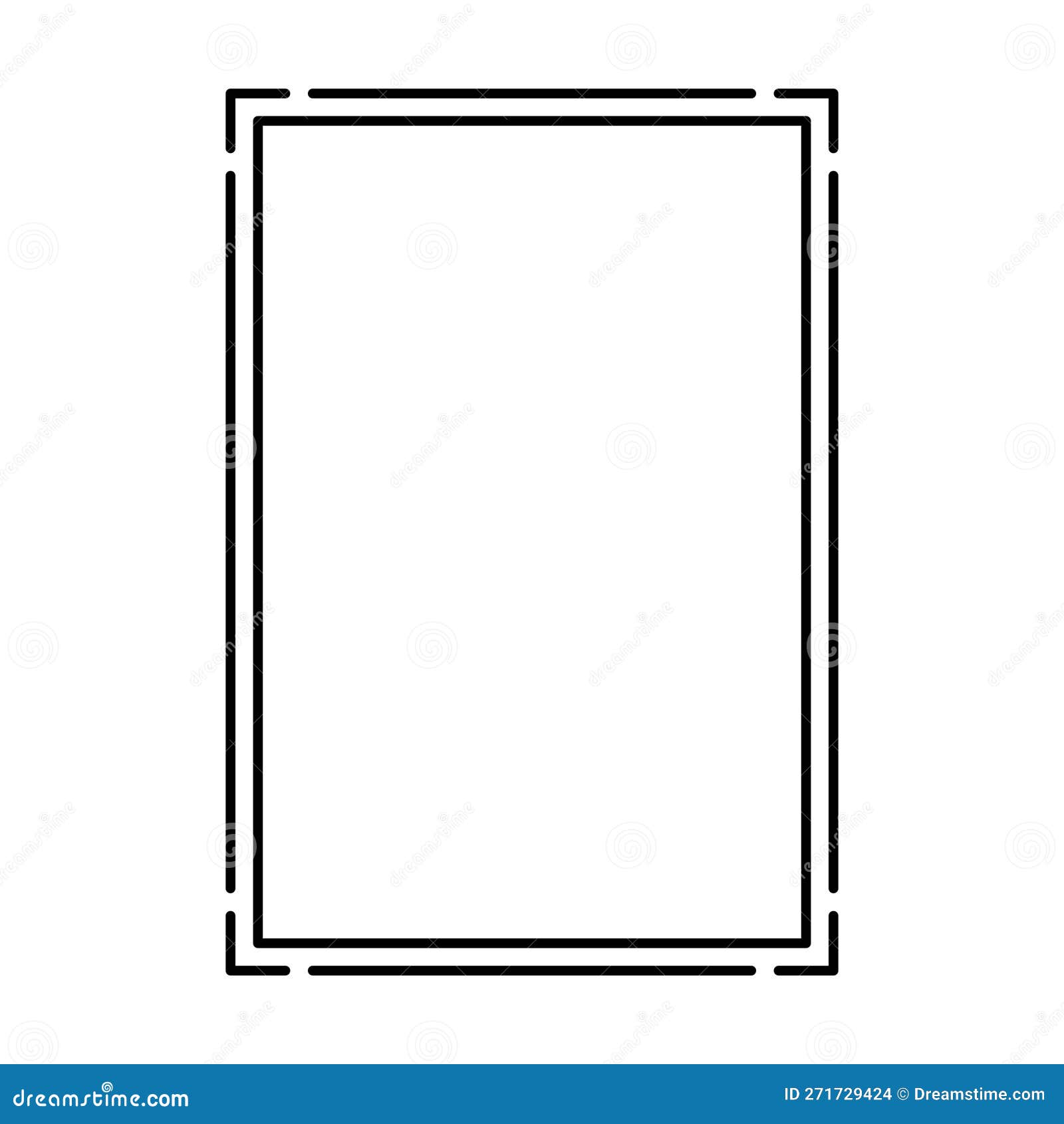 Rectangle Frame Shape Icon, Vertical Decorative Vintage Border Doodle ...
