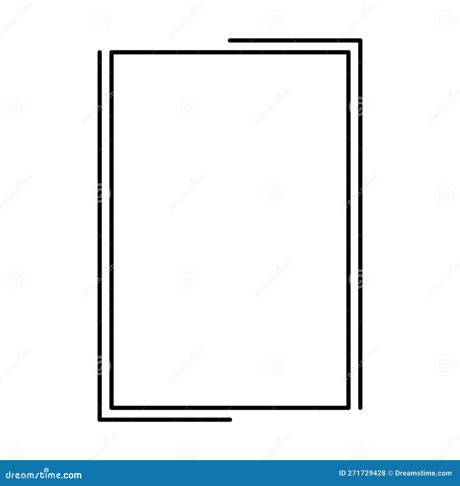 Rectangle Frame Shape Icon, Vertical Decorative Vintage Border Doodle ...