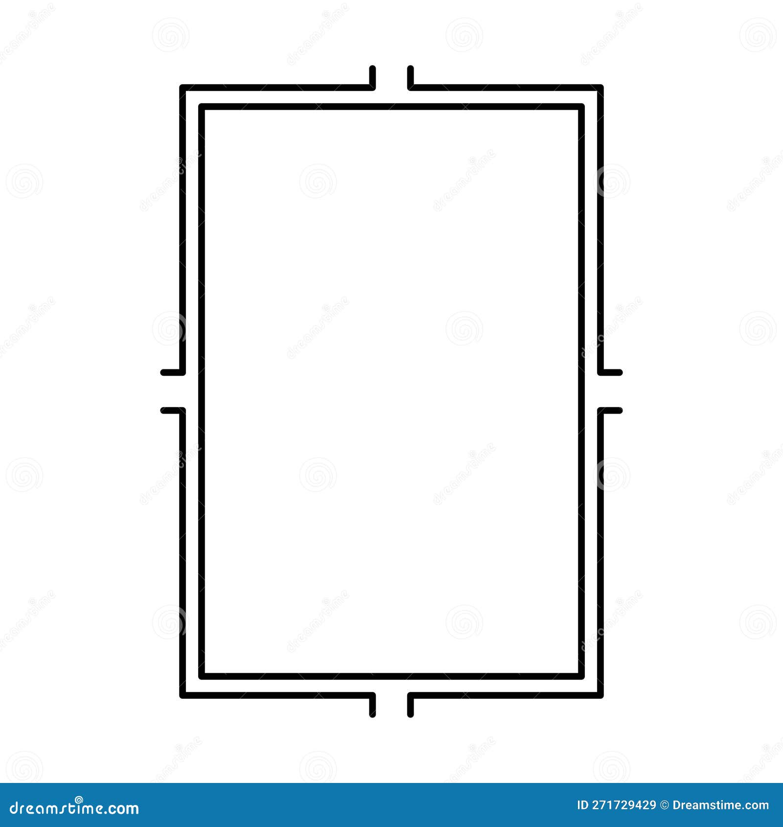 Rectangle Frame Shape Icon, Vertical Decorative Vintage Border Doodle ...