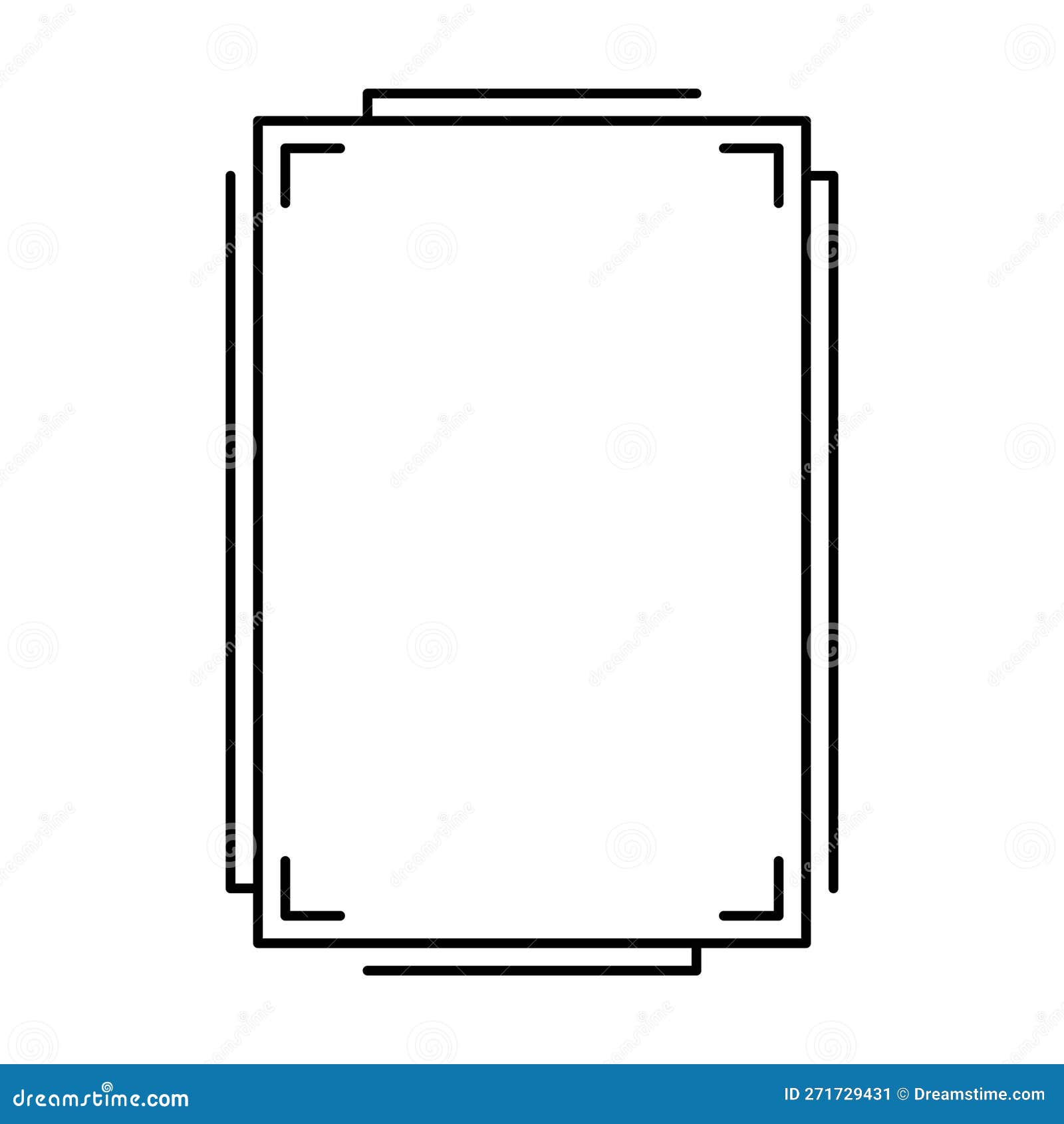 Rectangle Frame Shape Icon, Vertical Decorative Vintage Border Doodle ...