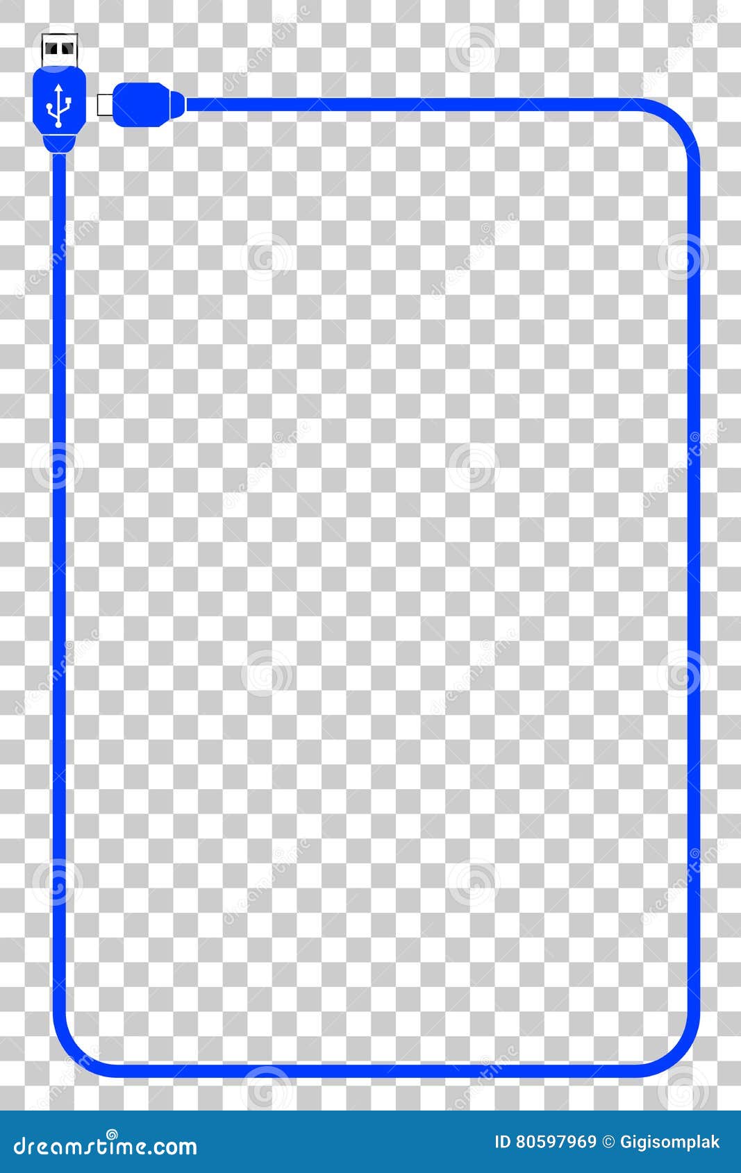 Rectangle Frame - USB Cable Stock Vector - Illustration of transfer ...