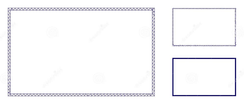 Rectangle Frame Vector Mesh 2D Model and Triangle Mosaic Icon Stock ...
