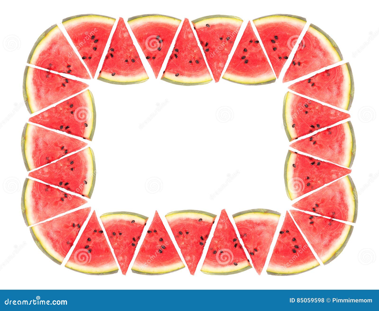 Rectangle Frame with Watermelon Slices Stock Photo - Image of round ...