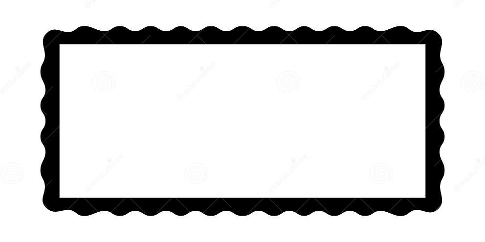 Rectangle Frame with Wavy Edges. Rectangular Shape with Curvy Borders ...