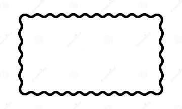 Rectangle Frame with Wavy Edges. Rectangular Shape with Curvy Borders ...