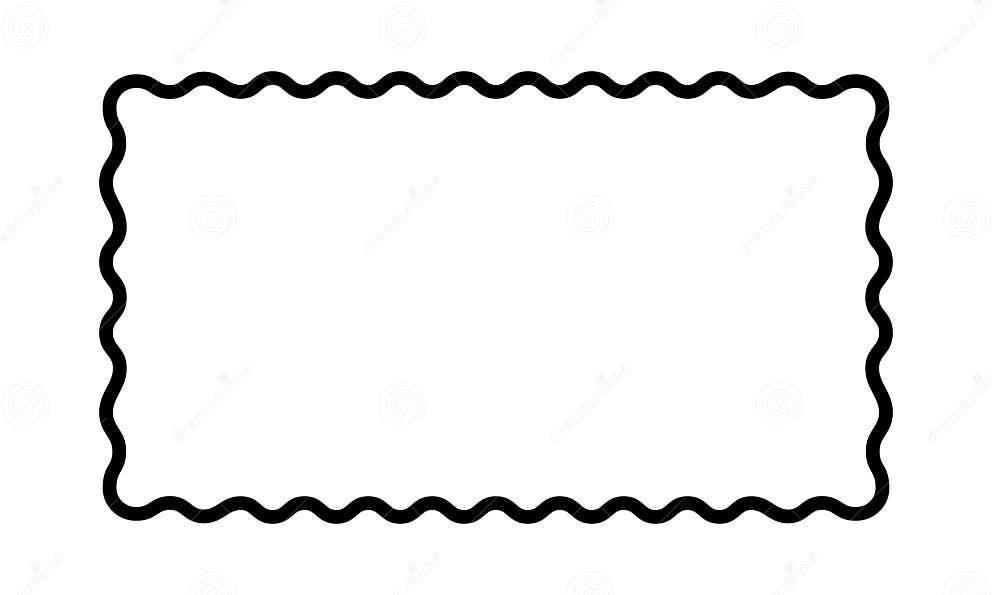 Rectangle Frame with Wavy Edges. Rectangular Shape with Curvy Borders ...