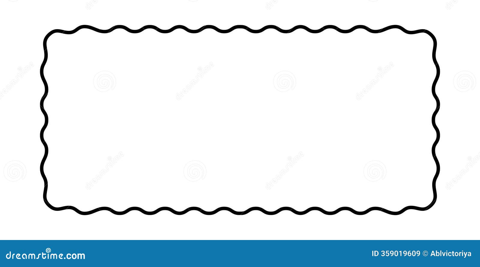 Rectangle Frame with Wavy Edges. Rectangular Shapes with Curvy Borders ...