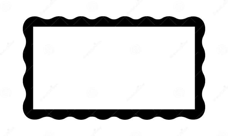 Rectangle Frame with Wavy Edges. Rectangular Vignette for Mirror ...
