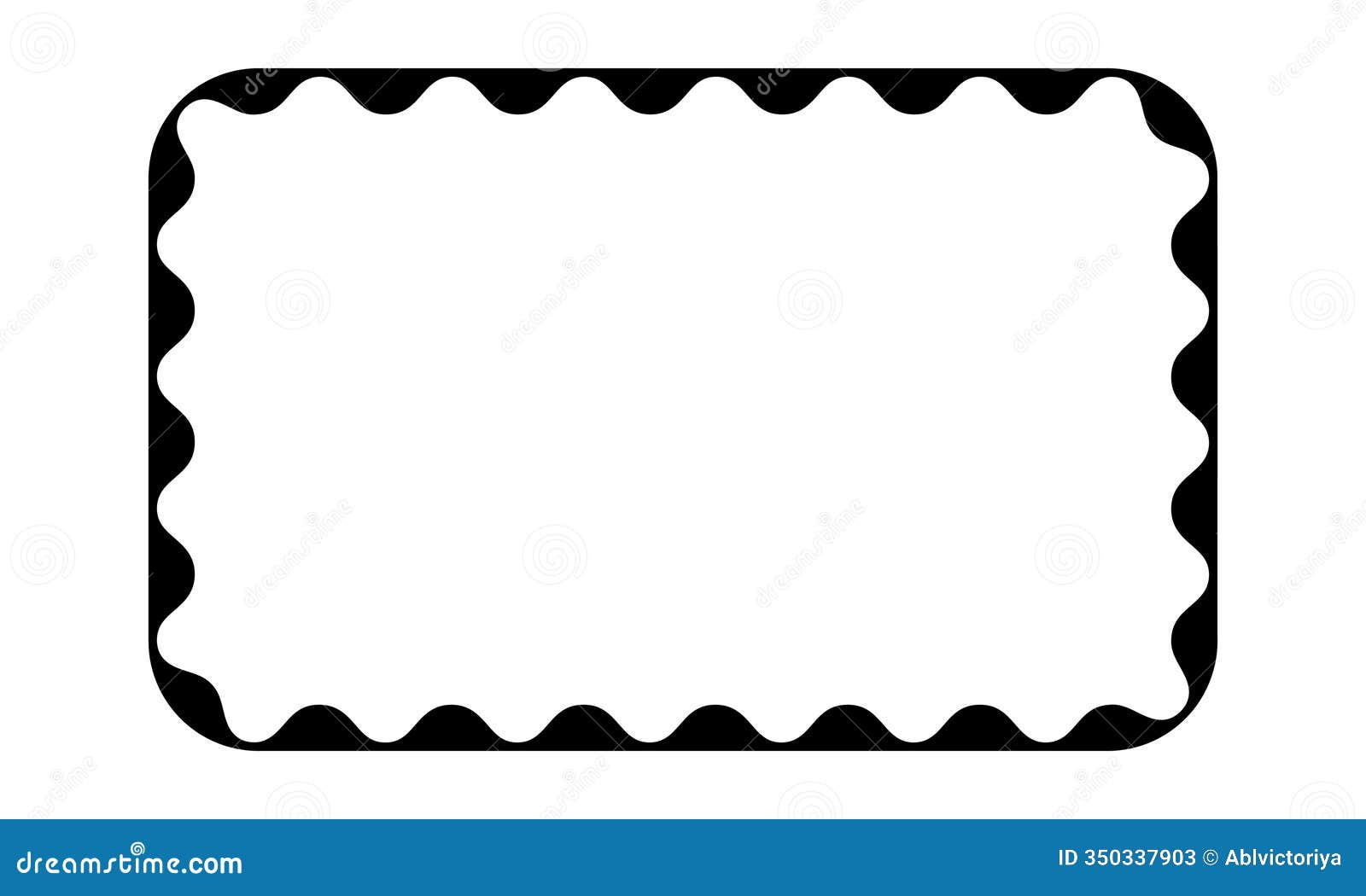 Rectangle Frame with Wavy Inner Borders. Rectangular Vignette for ...