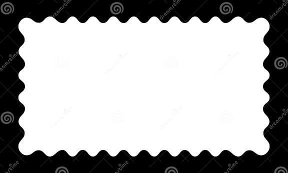 Rectangle Frame with Wavy Inner Edges. Rectangular Shape with Curvy ...