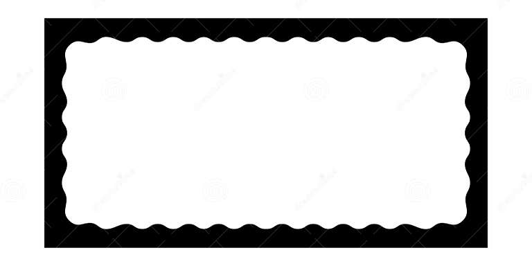 Rectangle Frame with Wavy Inner Edges. Rectangular Vignette with Curvy ...