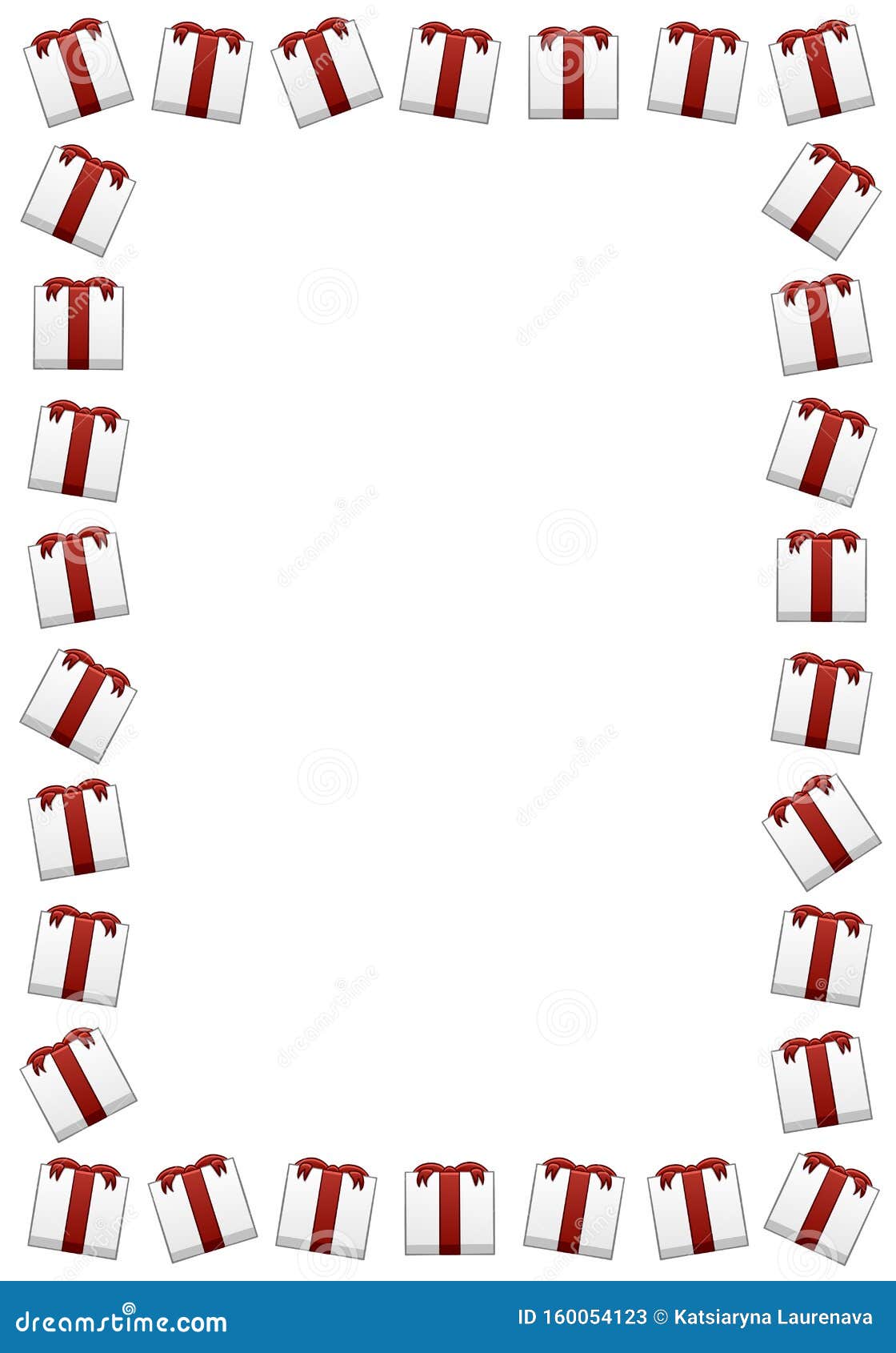 Rectangle Frame with White Christmas Gift Boxes Stock Illustration ...