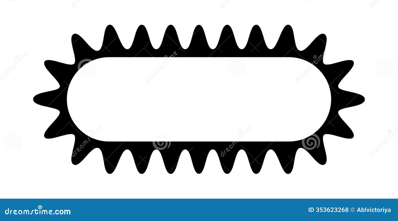 Rectangle Frame with Wiggly Edges. Rectangular Shape with Frilly ...