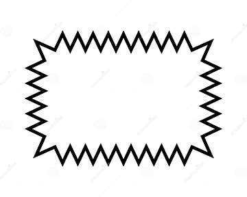 Rectangle Frame with Zigzag Edges. Empty Text Box, Speech Bubbl, Tag or Label Rectangular Shape ...