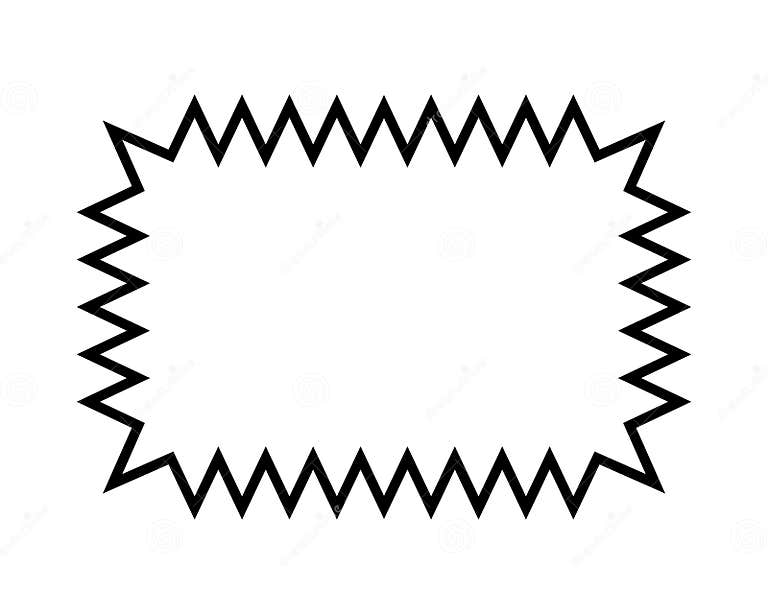 Rectangle Frame with Zigzag Edges. Empty Text Box, Speech Bubbl, Tag or ...